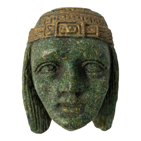 Accents | Vintage Mayan Aztec Revival Wall Plaque Green Stone Composite ...